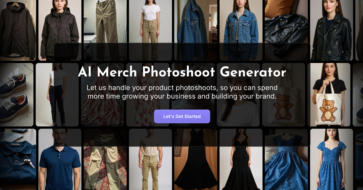 MerchShoot AI - Studio Quality Merch Shoot, With Little Overhead.